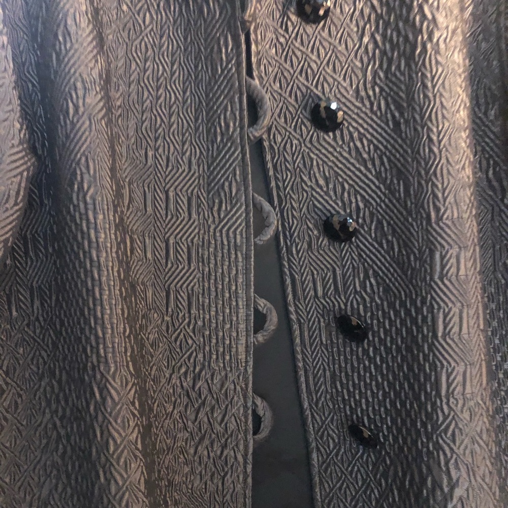 Caroline Rose Beautiful Black Button Coat - Gem